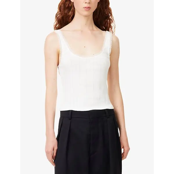 Bec & Bridge Lacie Pointelle Jersey Cotton Tank Top