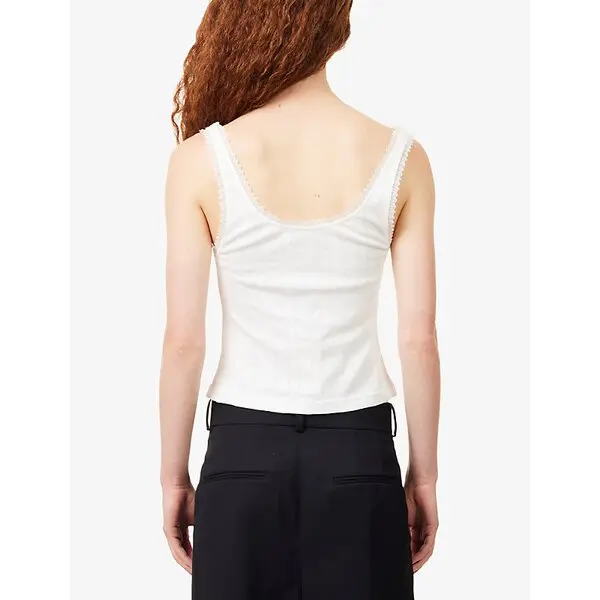 Bec & Bridge Lacie Pointelle Jersey Cotton Tank Top