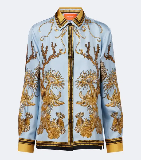 La DoubleJ Printed Silk Satin Shirt