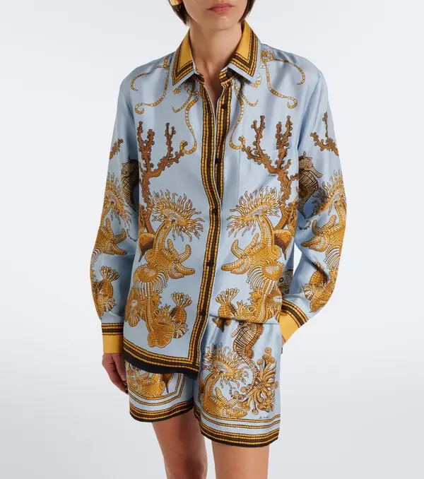 La DoubleJ Printed Silk Satin Shirt