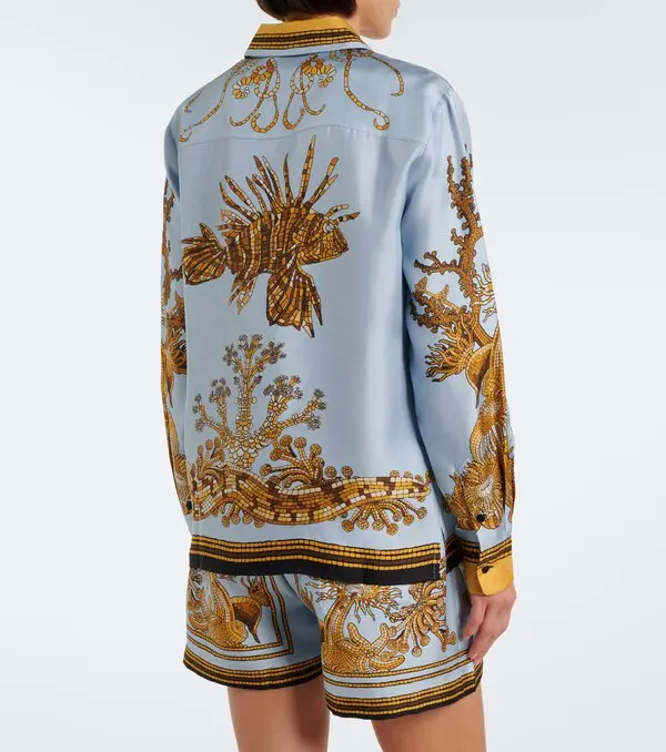 La DoubleJ Printed Silk Satin Shirt