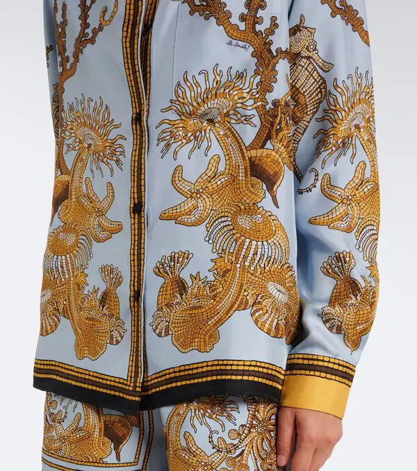 La DoubleJ Printed Silk Satin Shirt