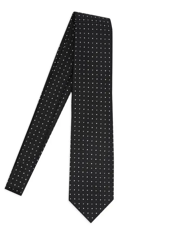 TOM FORD Silk Tie With Micro Design - Black