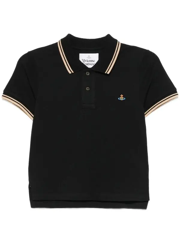 VIVIENNE WESTWOOD Classic Polo Shirt With Orb Embroidery - Black