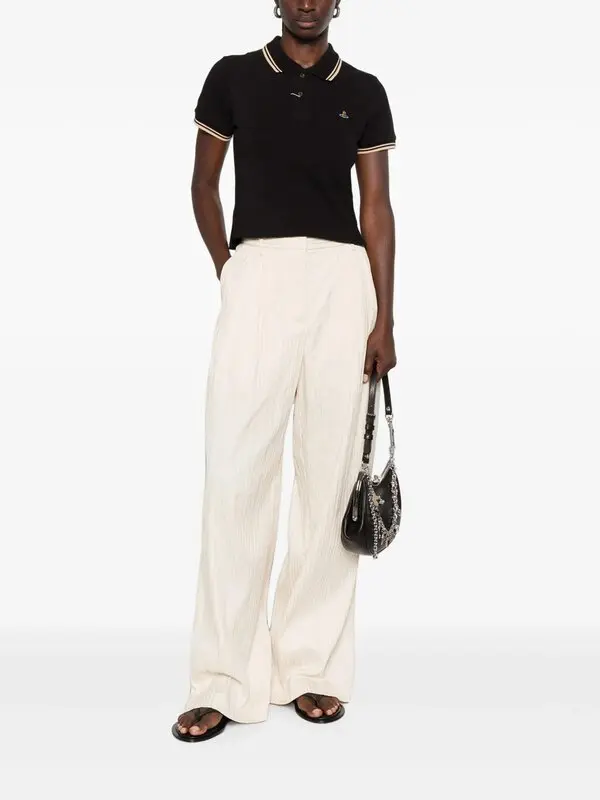 VIVIENNE WESTWOOD Classic Polo Shirt With Orb Embroidery - Black