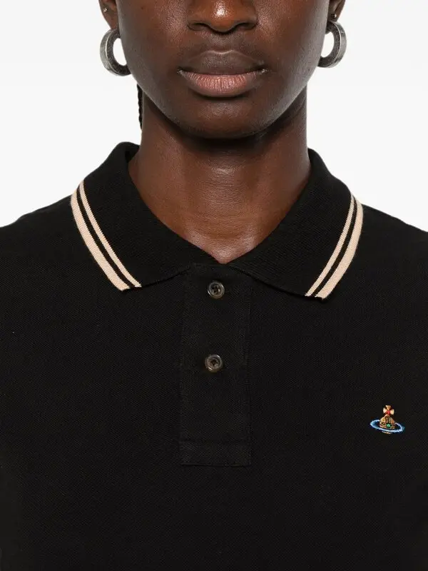 VIVIENNE WESTWOOD Classic Polo Shirt With Orb Embroidery - Black