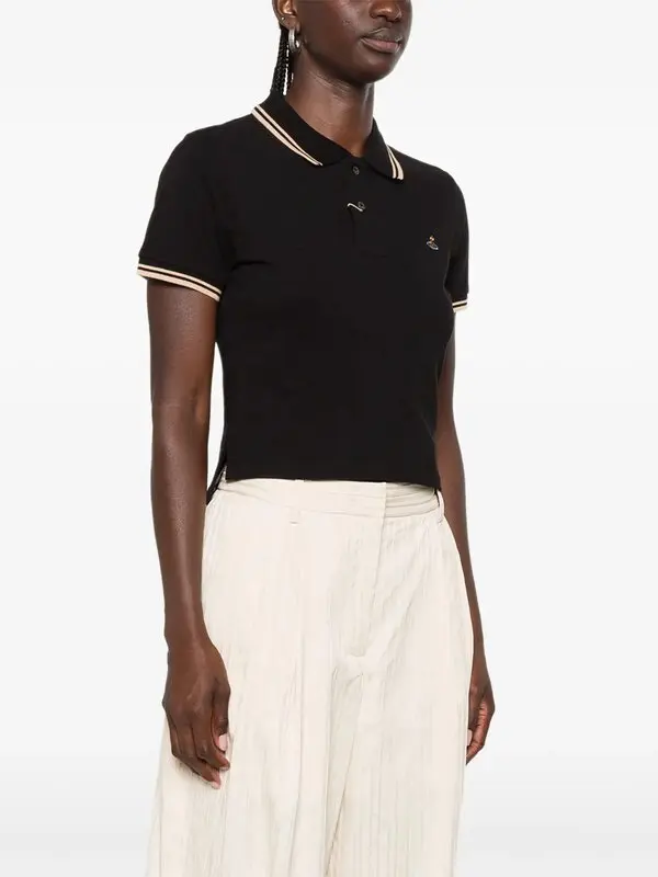 VIVIENNE WESTWOOD Classic Polo Shirt With Orb Embroidery - Black