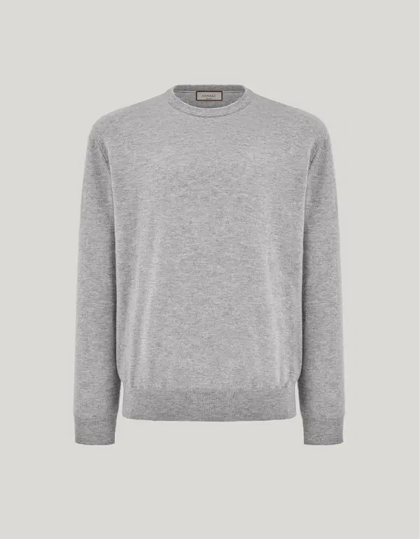 Canali Crew Neck Cashmere Sweater - Grey