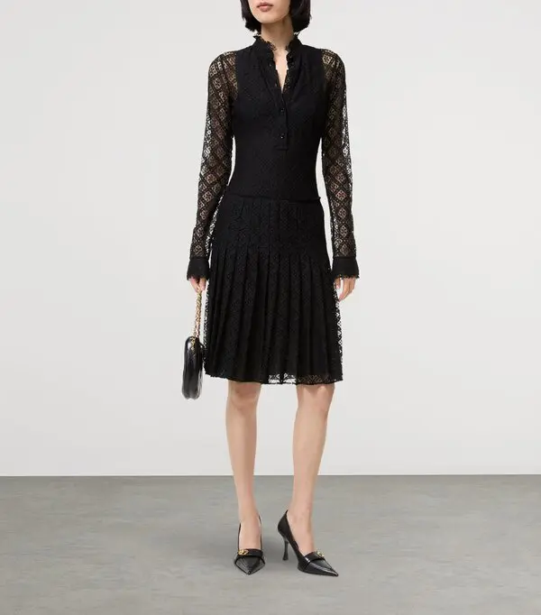 Burberry Lace Check Midi Dress