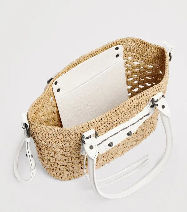 Balenciaga Small Raffia-lambskin Le City Basket Bag