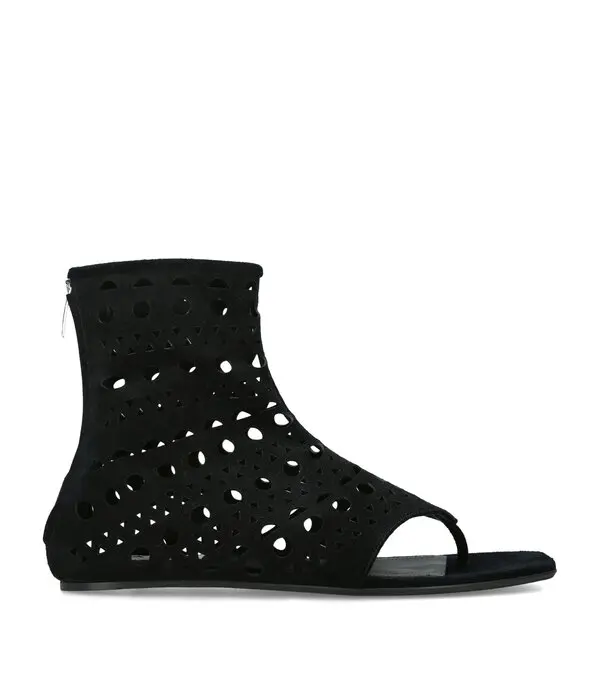Alaïa Suede Neo Vienne High Sandals - Black