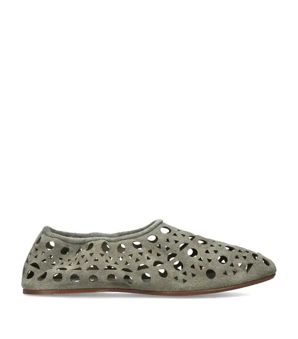 Alaïa Suede Neo Vienne Slippers - Grey
