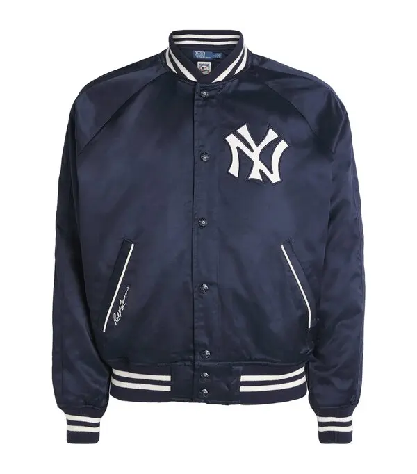 Polo Ralph Lauren Satin Yankees Bomber Jacket - Navy