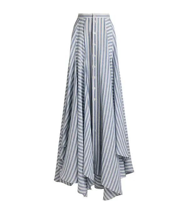 Ralph Lauren Linen Shamus Maxi Skirt - Blue
