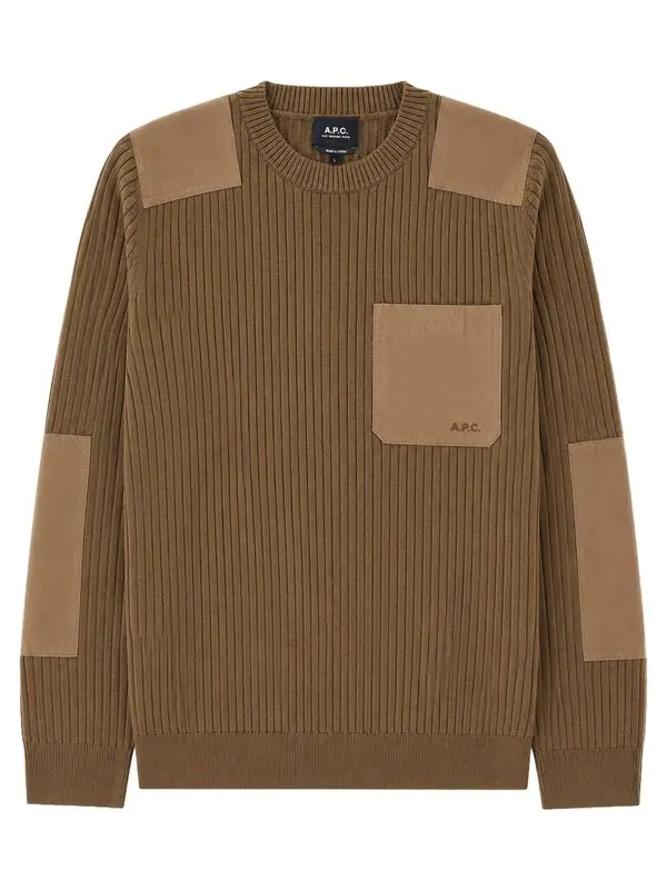 A.p.c. Mallarmé" Ribbed Wool Pullover - Brown
