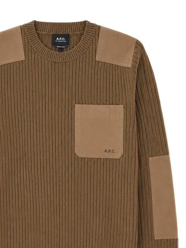A.p.c. Mallarmé" Ribbed Wool Pullover - Brown