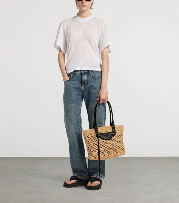 Balenciaga Raffia-lambskin Le City Basket Bag