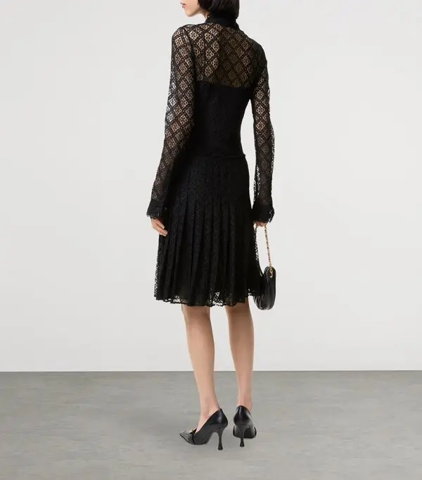 Burberry Lace Check Midi Shirt Dress