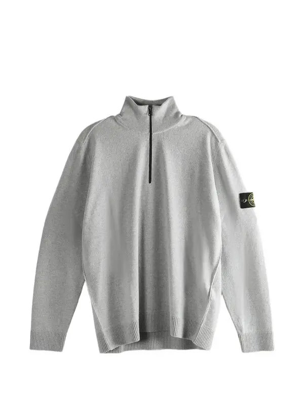 Stone Island Btheck Virgin Wool Long Sleeve Polo - Black