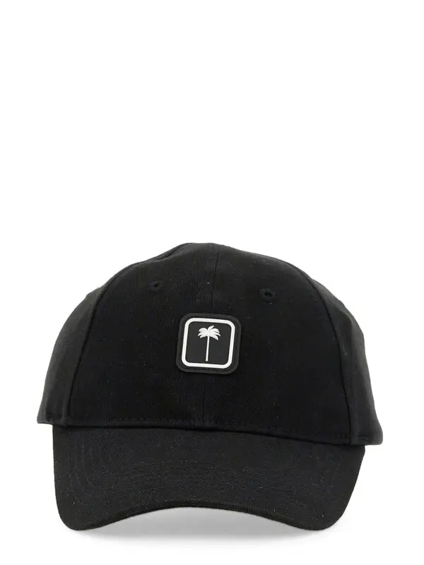 Palm Angels Baseball Cap With Logo Detail - Black