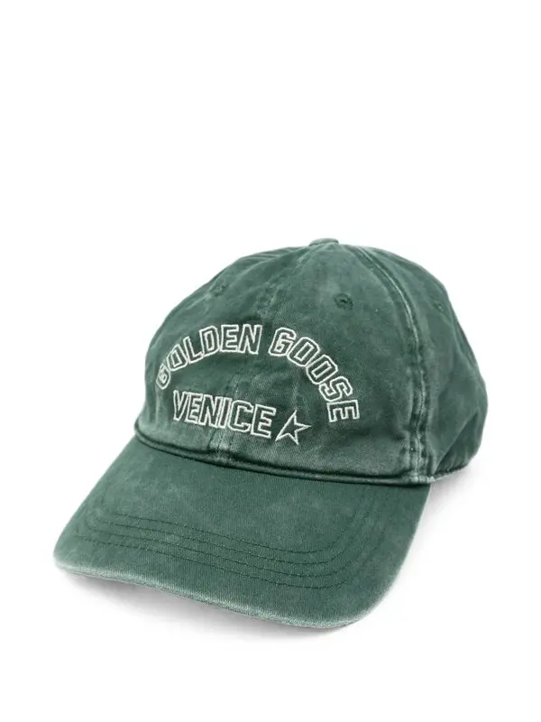GOLDEN GOOSE Cotton Twill Baseball Cap With Embroidered Logo - Verde