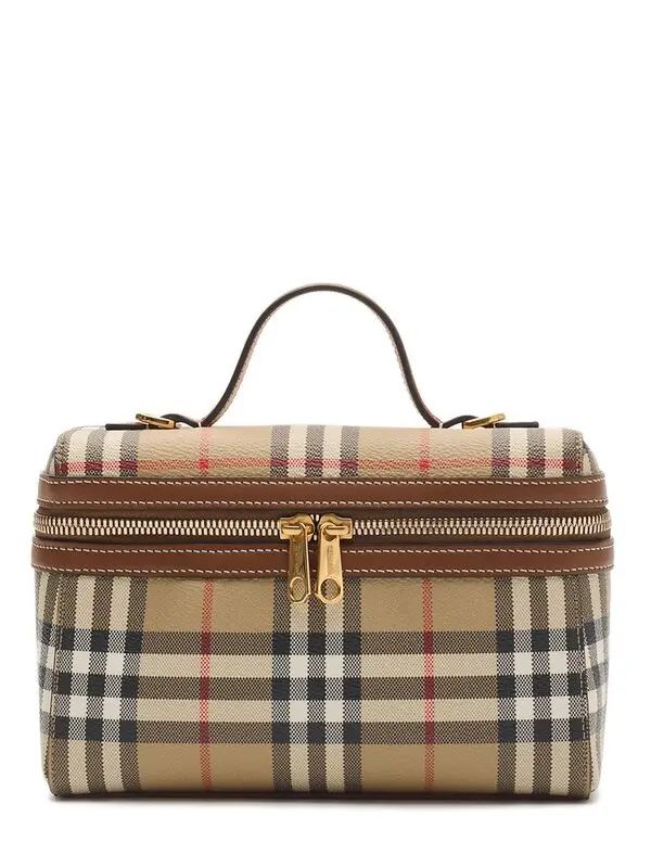 Burberry Mini Top Handle Bag With Adjustable Strap - Beige