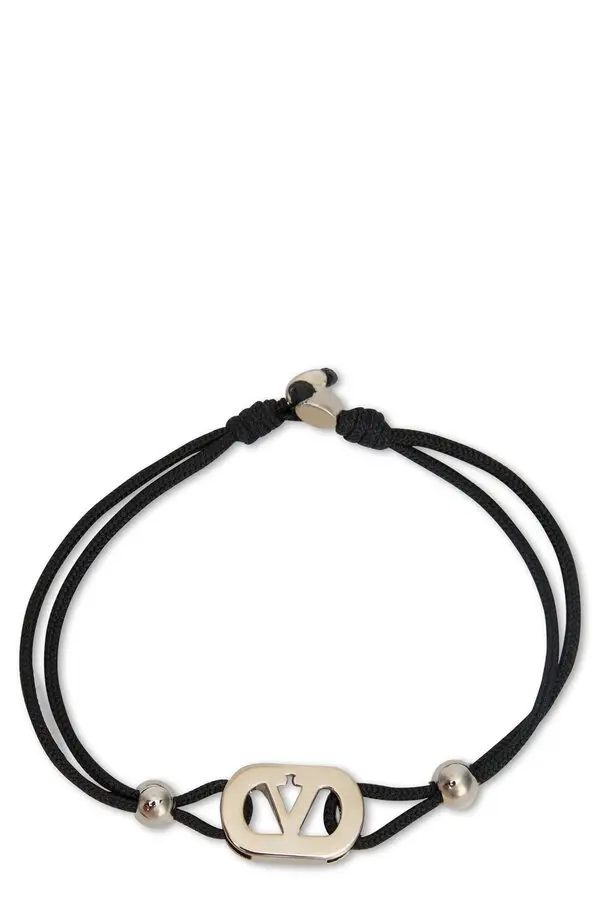 Valentino Garavani Metallic Logo Oval Bracelet - Black