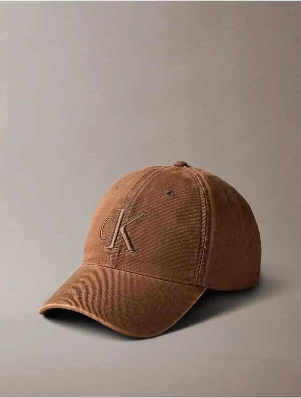 Calvin Klein Embroidered Monogram Denim Cap - Rain Drum