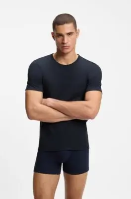 BOSS Three-pack Cotton Undershirts - Patterned