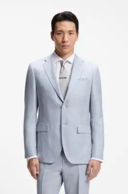BOSS Two-piece Regular-fit Suit In Checked Fabric