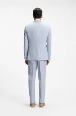 BOSS Two-piece Regular-fit Suit In Checked Fabric