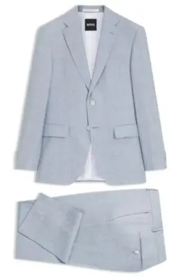 BOSS Two-piece Regular-fit Suit In Checked Fabric