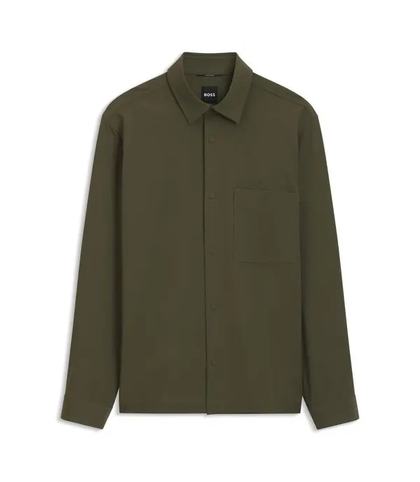BOSS Relaxed-fit Shirt In Performance Stretch Ripstop - Light Green