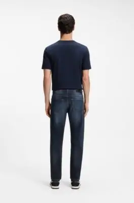 BOSS Regular-fit Blue-black Jeans In Soft Motion Denim