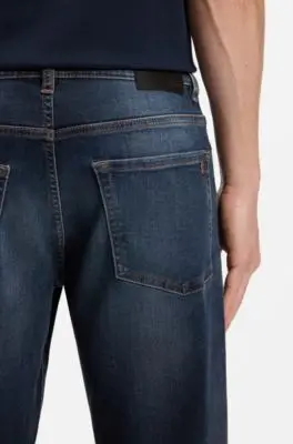 BOSS Regular-fit Blue-black Jeans In Soft Motion Denim