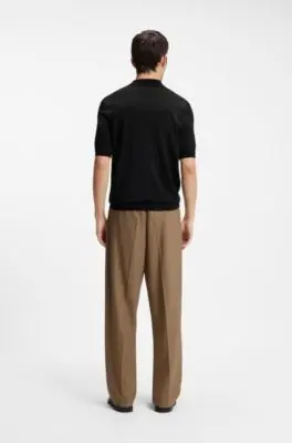 Hugo Knit Polo With Zipper Neck