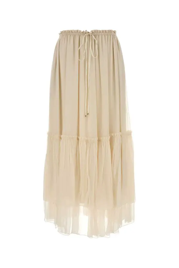 Chloé Cream Crepe Skirt