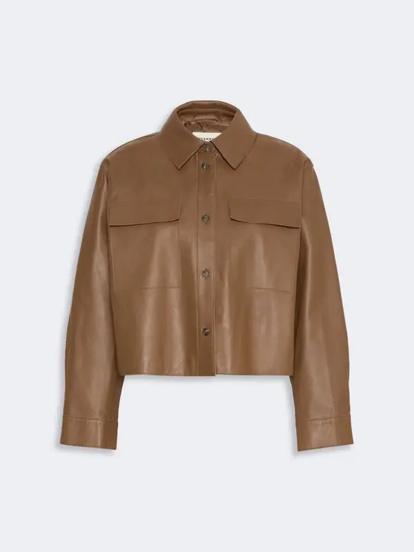 Max Mara Nappa Leather Shirt Jacket - Brown