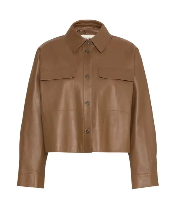 Max Mara Nappa Leather Shirt Jacket - Brown
