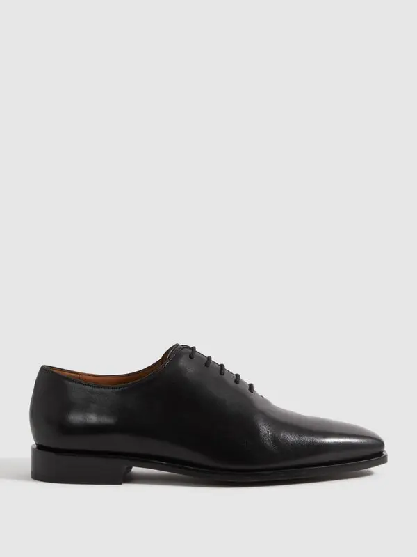REISS Mead Leather Lace-up Oxford Shoes - Black