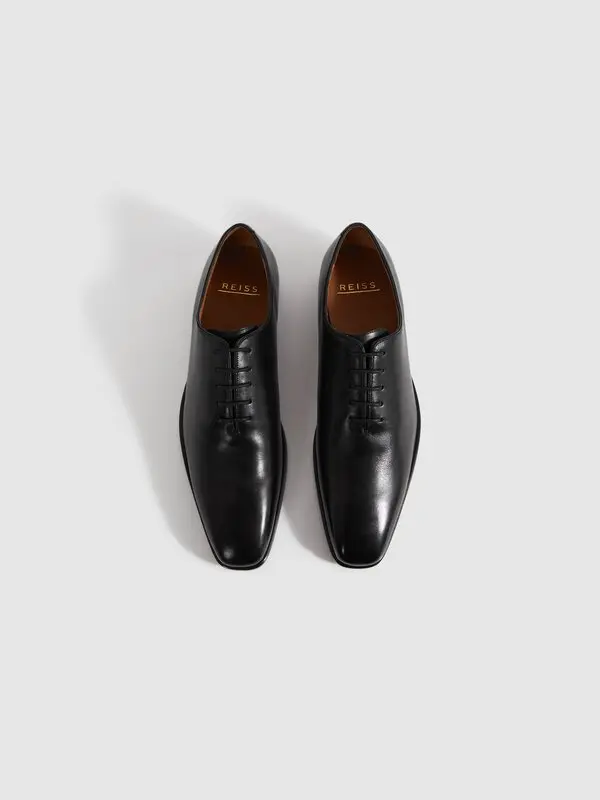 REISS Mead Leather Lace-up Oxford Shoes - Black