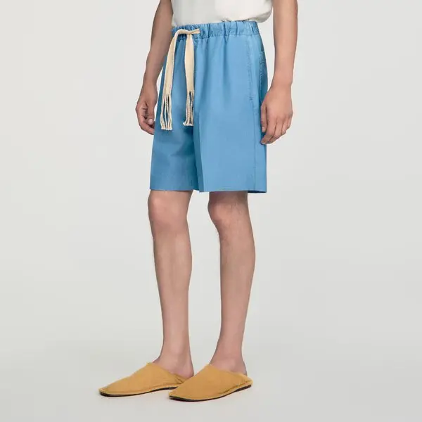 Sandro Faded Cotton Drawstring Shorts