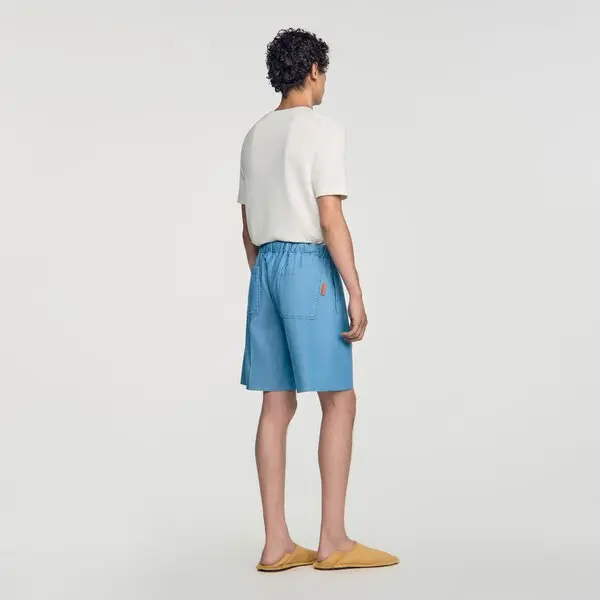Sandro Faded Cotton Drawstring Shorts