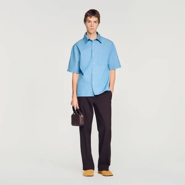 Sandro Loose-fit Faded Shirt - Chambray