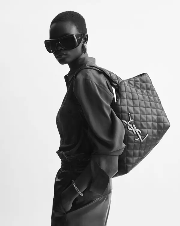 Saint Laurent Icare Medium Quilted Nappa Bag - Black