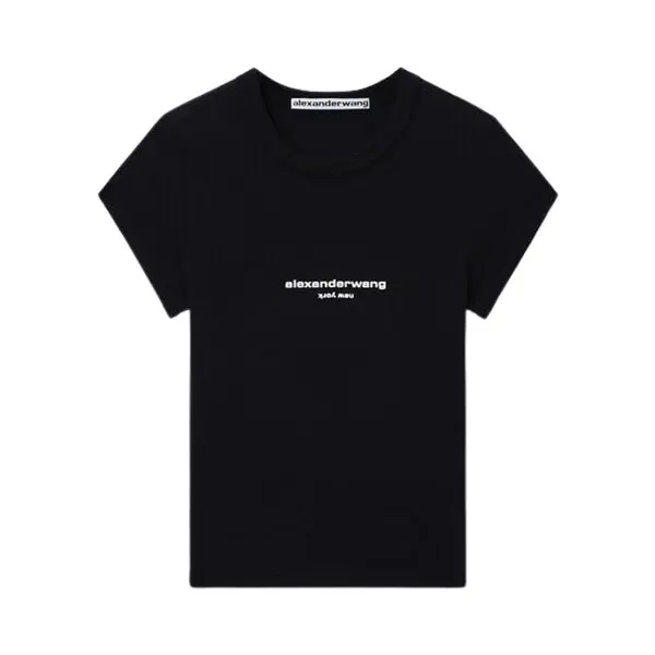 Alexander Wang Logo Print Fitted Tee - Black