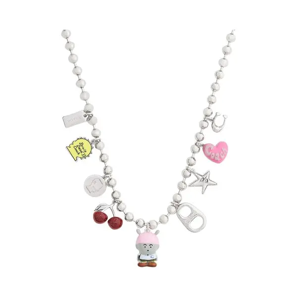 BRAIN DEAD X Coach Ball Chain Charm Necklace Multicolor - Silver