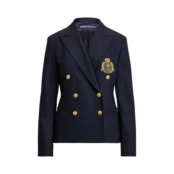 Polo Ralph Lauren Double-breasted Crest-patch Blazer 'rl Navy