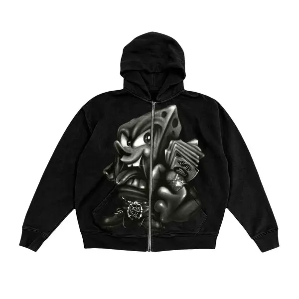 TRAVIS SCOTT X Spongebob Legal Tender Zip Hoodie - Black
