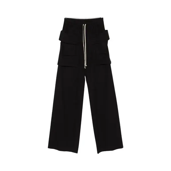 Rick Owens Creatch Wide Cargo Pantaloni - Black